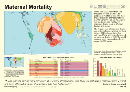 maternal mortality on worldmapper | SafeMotherHood